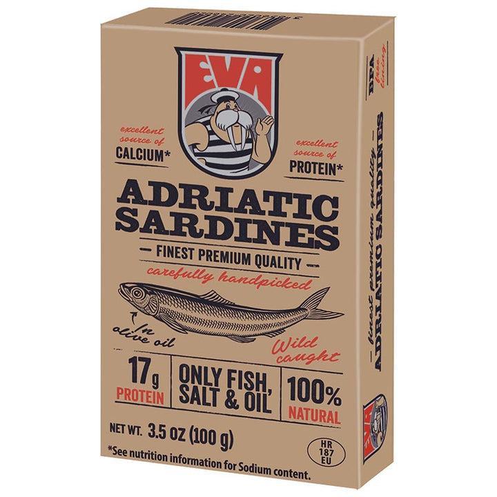 Shop Eva Premium Adriatic Sardines in Olive Oil 100g (Eva) online - MezeHub
