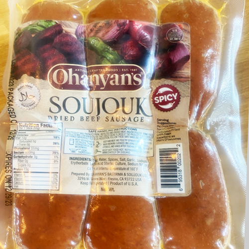 Shop BEEF Soujouk SPICY (HALAL) 462g (Ohanyan's) online - MezeHub