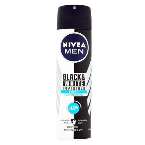 Shop NIVEA Deo Spray B&W Invisible Fresh MEN 150ml (Nivea) online - MezeHub