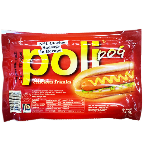 Shop POLI Chicken Franks 1lb/454g (Poli) online - MezeHub