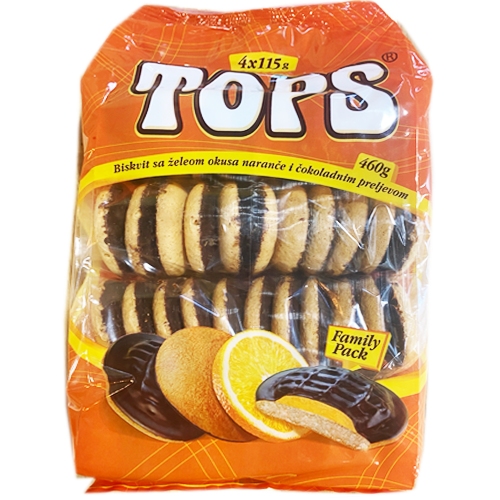 Shop Tops Biscuits with Chocolate Coated Orange Filling 460g ...
