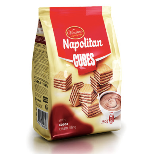 Shop Napolitanke Wafer Cubes with COCOA 250g (Vincinni) online - MezeHub